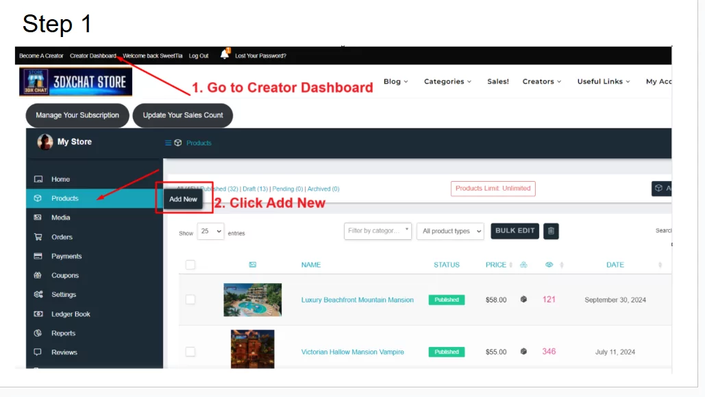 Creators Help Guide - 3DXChat Store