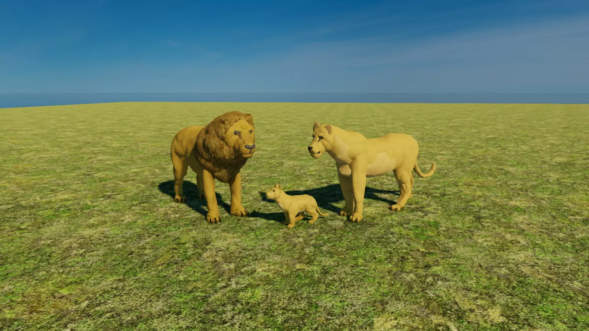 Lion, Lioness and Cub - 3DXChat Store